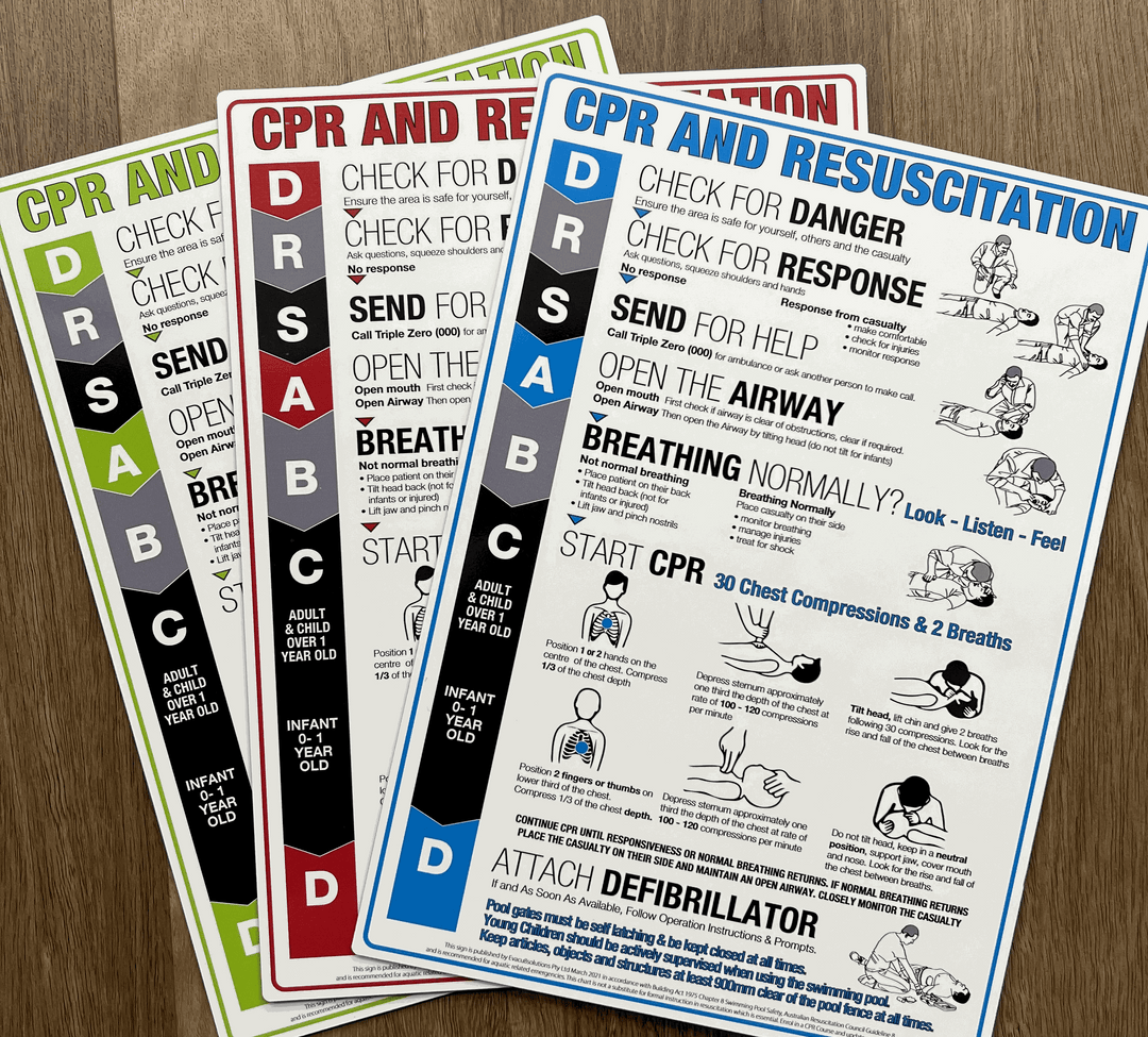 White Aluminium CPR Signs – www.cprsigns.com.au